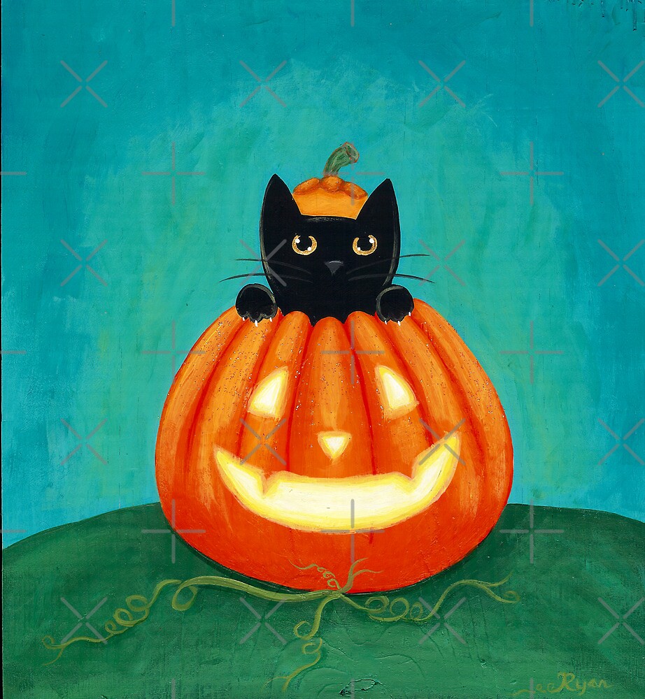 "Peek a boo Pumpkin Cat" by kilkennycat | Redbubble