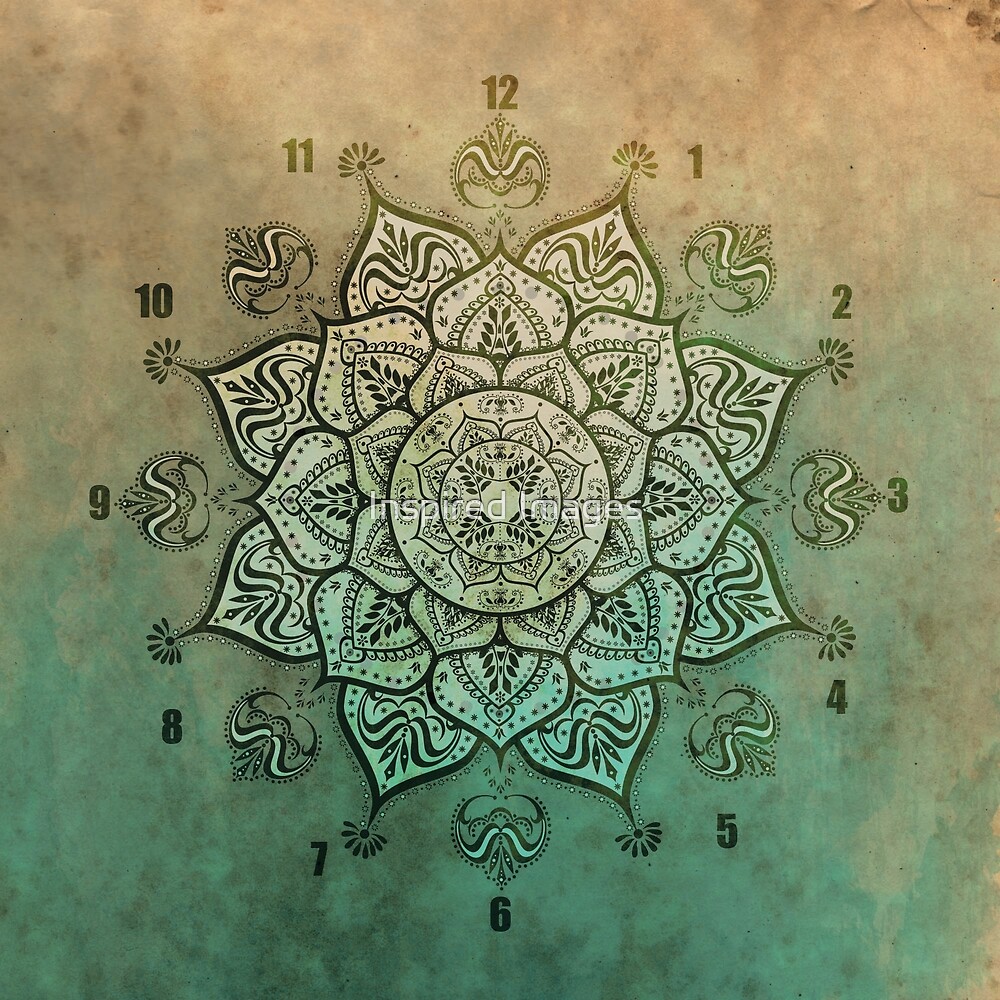 "Vintage Indian Mandala Bohemian Spiritual Hippie Boho Style Zen Green ...