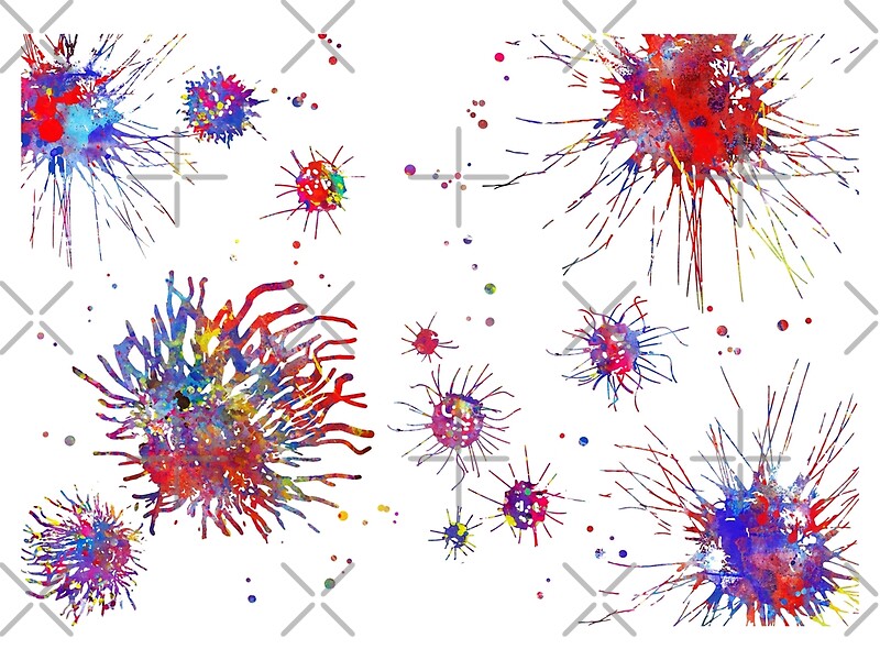 "Cancer cell, watercolor cancer cell, cancer cell prunt, cancer cell ...