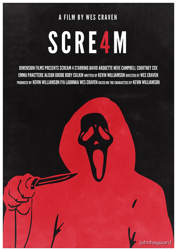 "Scream 4 Minimal Poster Redesign" by johnhayward | Redbubble