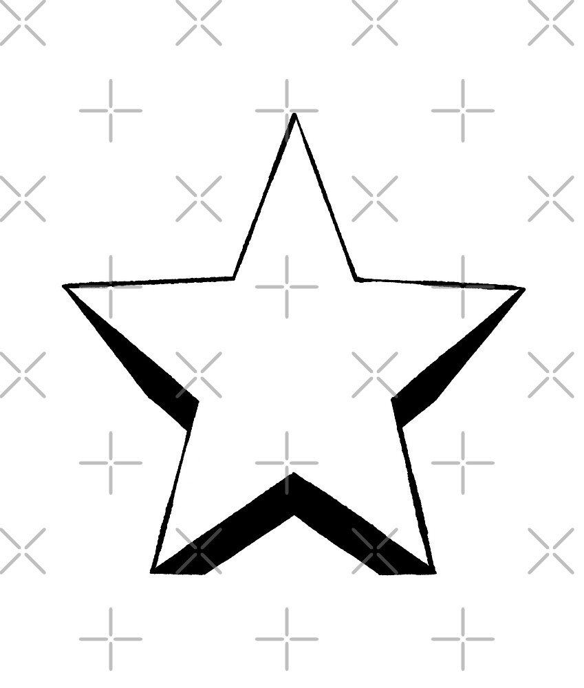 "Black and White Star with Rough Edges" by MadoMade | Redbubble