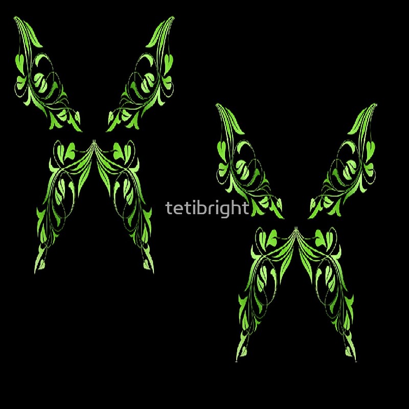 "Abstract Floral green butterflies" by tetibright | Redbubble