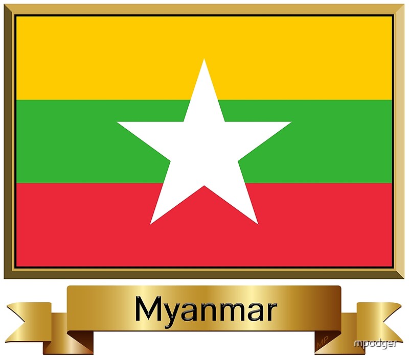 "Myanmar (Burma) Named Flag Stickers, Gifts and Products" by mpodger ...