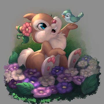 "Bambi Bunny" Sticker by Yettyen | Redbubble