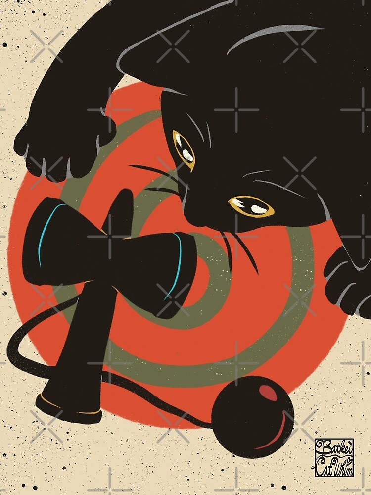 "Kendama and cat" by BATKEI | Redbubble