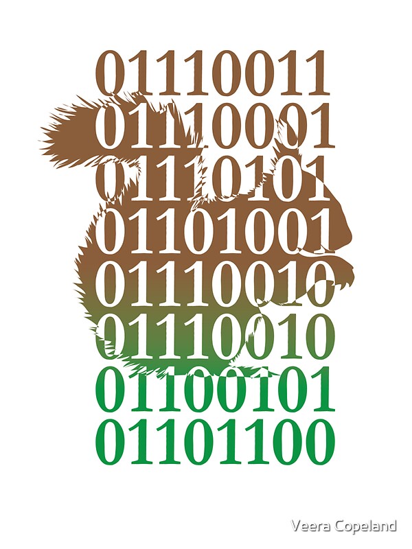 "squirrel binary code nature animal design" by veerapfaffli | Redbubble