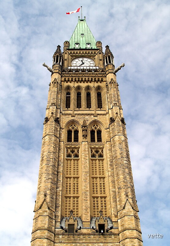 "Ottawa, Ontario, Parliament Buildings Clock Tower" by vette | Redbubble