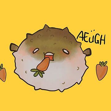 AEUGH” pufferfish eats carrot meme" Tote Bag for Sale by fugu-chef ...