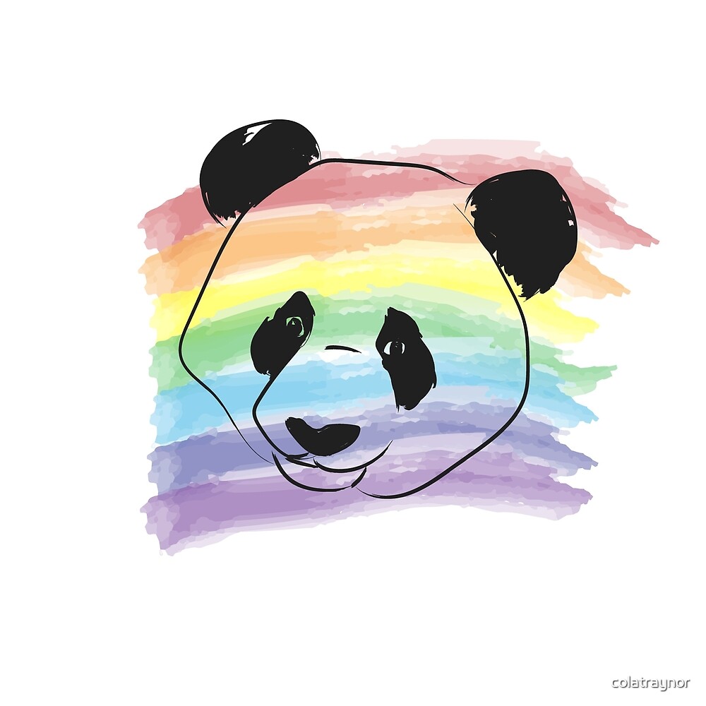 "Rainbow Panda Digital Art" by colatraynor | Redbubble