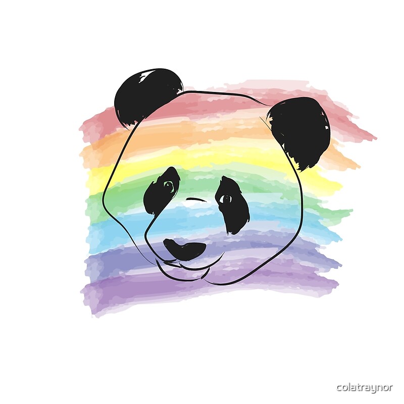 "Rainbow Panda Digital Art" by colatraynor | Redbubble