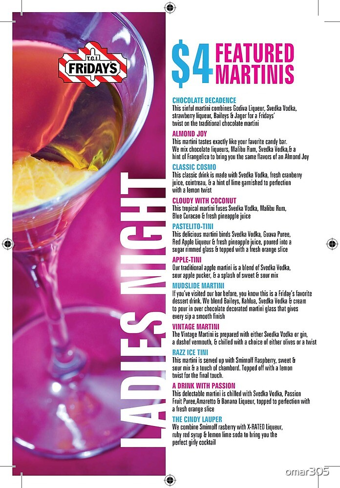 "TGIFridays cocktail menu" by omar305 | Redbubble