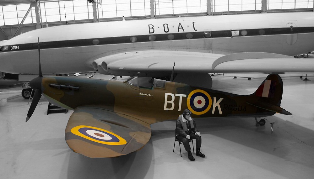 "James May 1:1 Airfix Spitfire replica" by Paul Spear | Redbubble