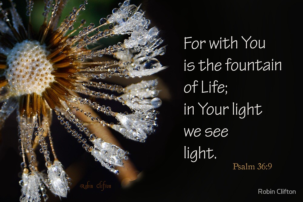 "See Light in Your Light ~ Psalm 36:9" by Robin Clifton | Redbubble
