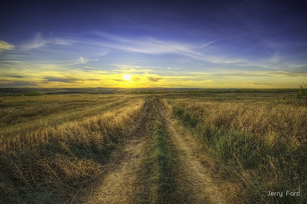 "Sunset Over Country Road HDR" by Jerry Ford | Redbubble