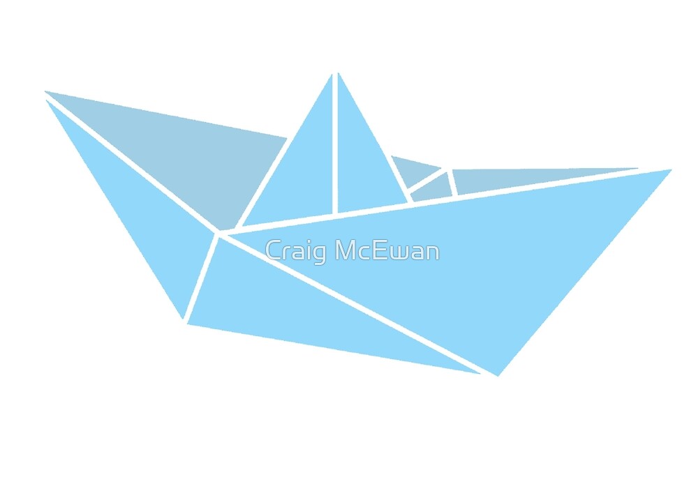 "Origami Boat Illustration" by Craig McEwan | Redbubble