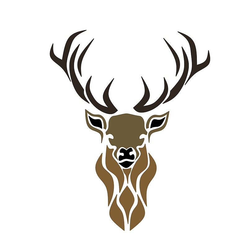 "Tribal Red Stag with an Impressive Rack" by grounds | Redbubble