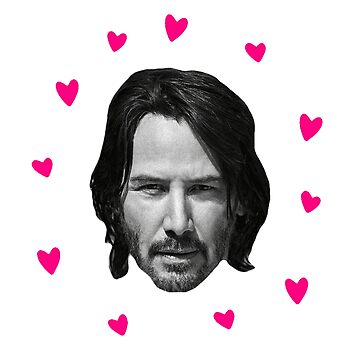 "Keanu Reeves Hearts" Sticker for Sale by cupidchu | Redbubble