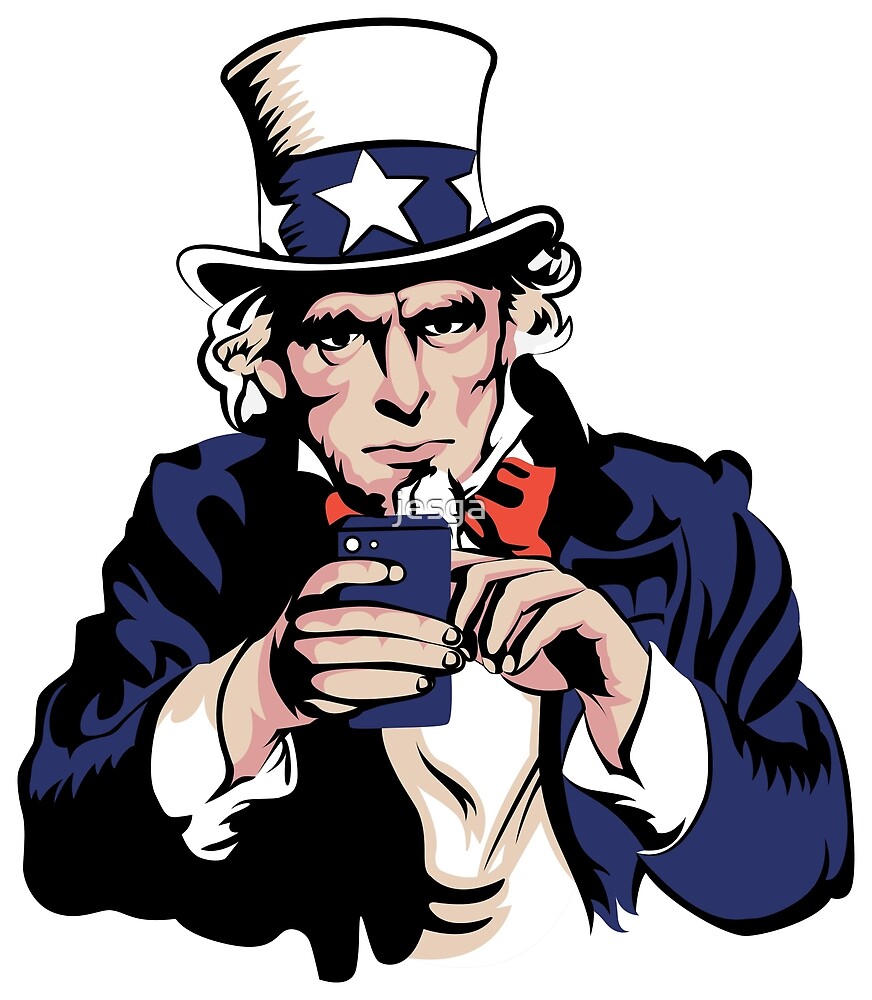 "Uncle Sam With Smartphone" by jesga | Redbubble
