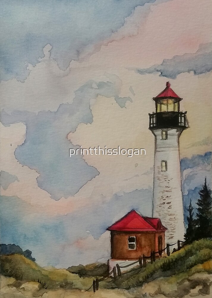 "Peaceful Lighthouse" by printthisslogan | Redbubble