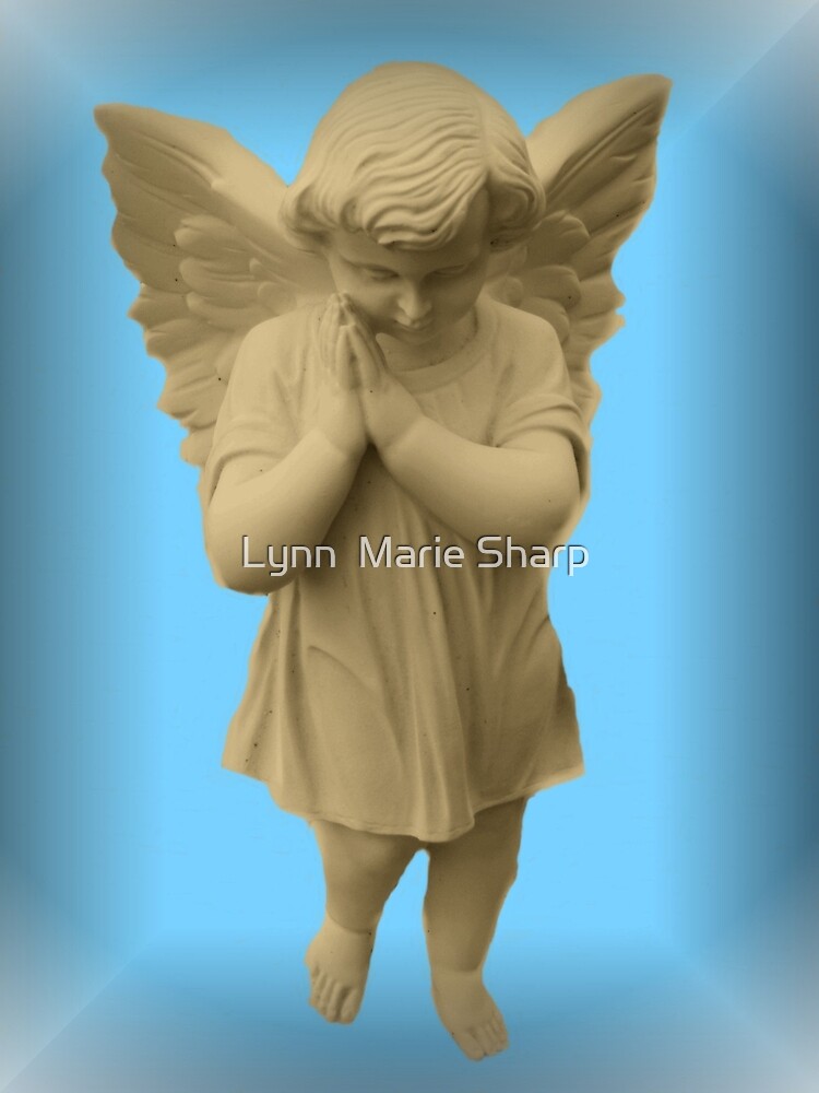 "Little Praying Angel With Blue Background" by Lynn Marie Sharp | Redbubble