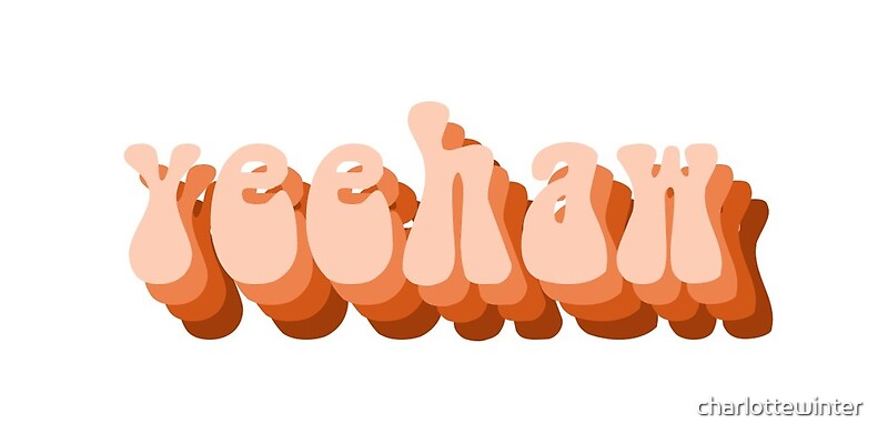 "yeehaw sticker - yeehaw text, yeehaw, 70s text, retro, trippy, retro ...