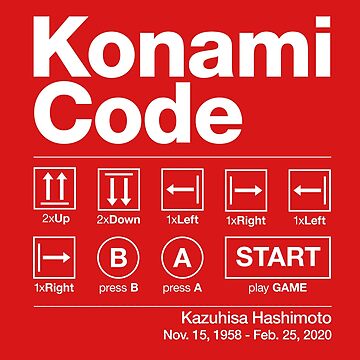 "The Konami Code by Kazuhisa Hashimoto" Poster for Sale by ...