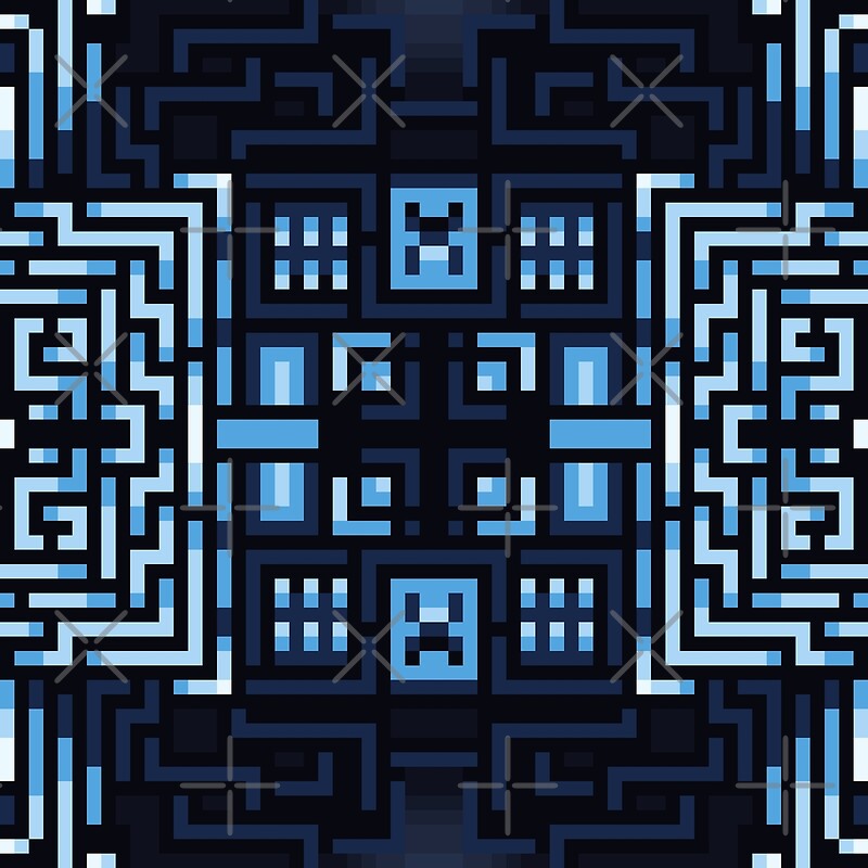 "Pixel Art Blue Pattern" by Gavirlas | Redbubble