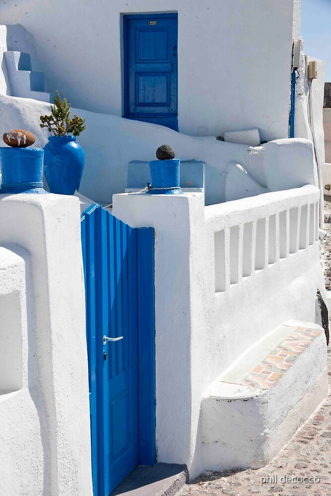 "Oia Gate And Fence" by phil decocco | Redbubble