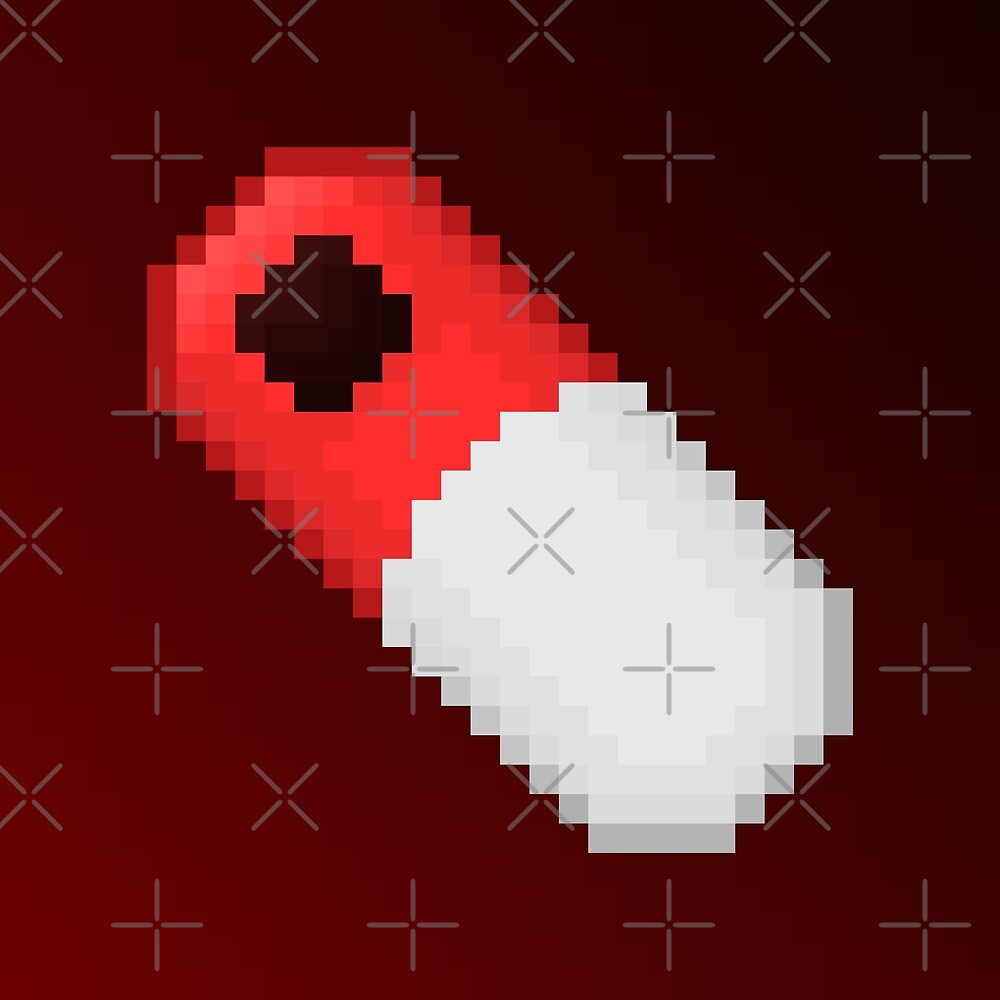 "Aesthetic Red Pill Pixel Art" by Gavirlas | Redbubble