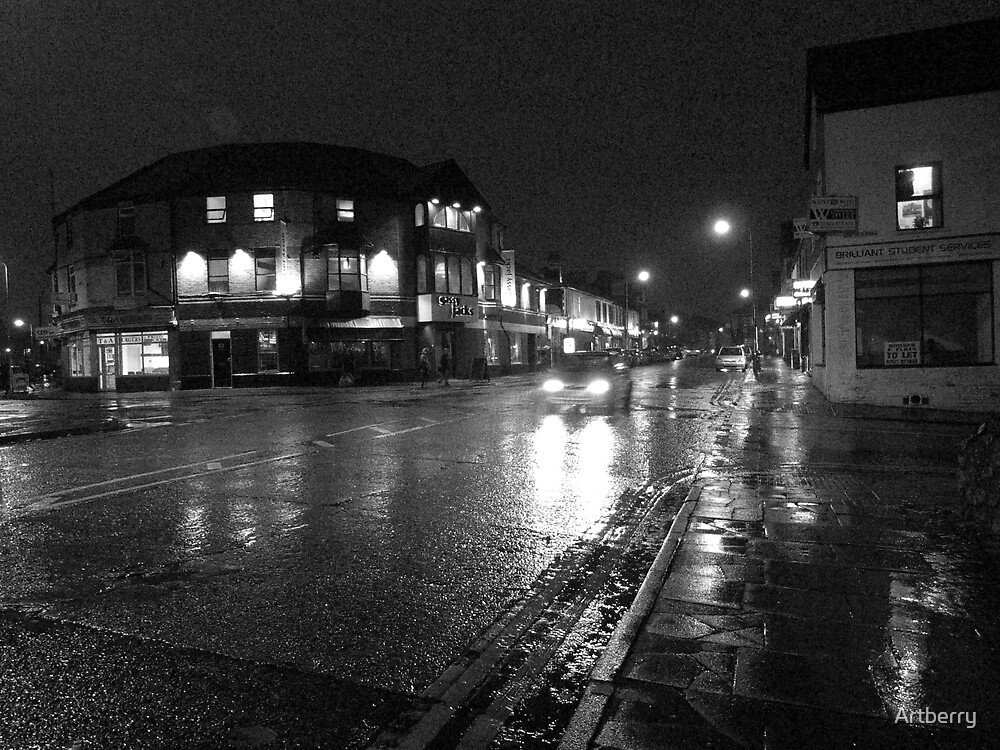 "Wet Evening, Salisbury Road Cardiff (2)" by Artberry | Redbubble