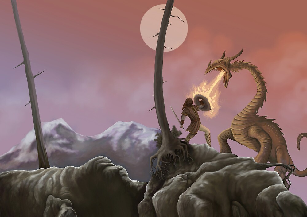 "Sigurd and Fafnir" by Crusader | Redbubble