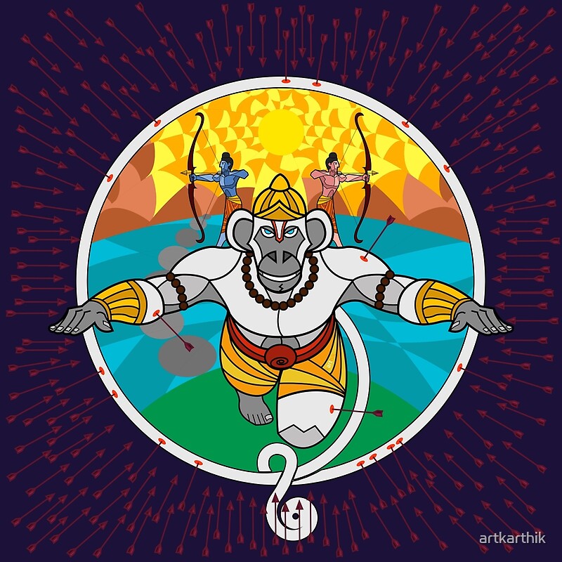 "Hanuman goes to War 2" by artkarthik | Redbubble