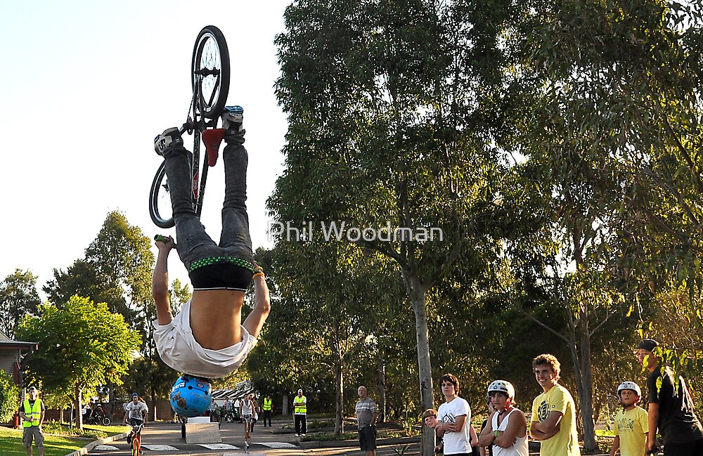 "Vertically Challenged BMX Rider" by Phil Woodman | Redbubble