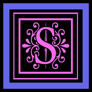 "Initial S Pink Purple Black Ornate Letter S" Sticker for Sale by ...