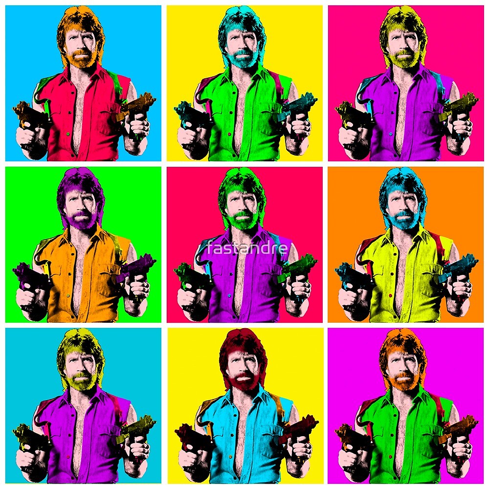 "Chuck Norris Andy Warhol inspired Pop Art 3x3" by fastandre | Redbubble