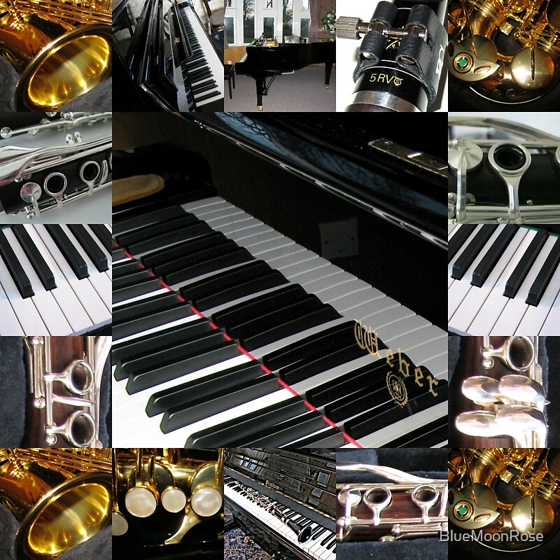 "Play the Pretty Notes! Music Collage" by BlueMoonRose | Redbubble