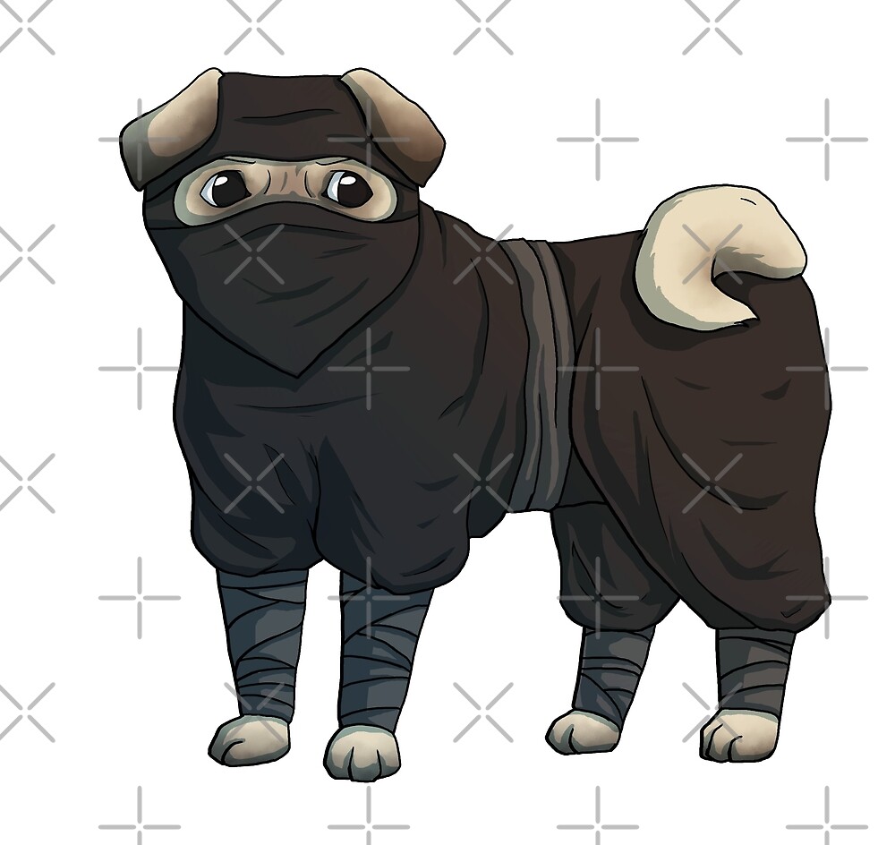 "Ninja Pug ver 2" by Leylaleya | Redbubble