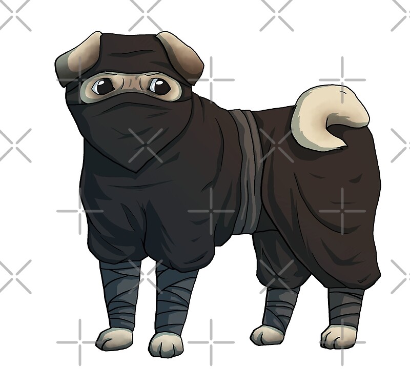 "Ninja Pug ver 2" by Leylaleya | Redbubble
