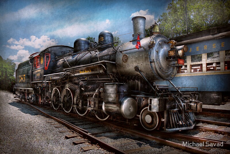 "Train - Steam - 385 Fully restored " by Michael Savad | Redbubble