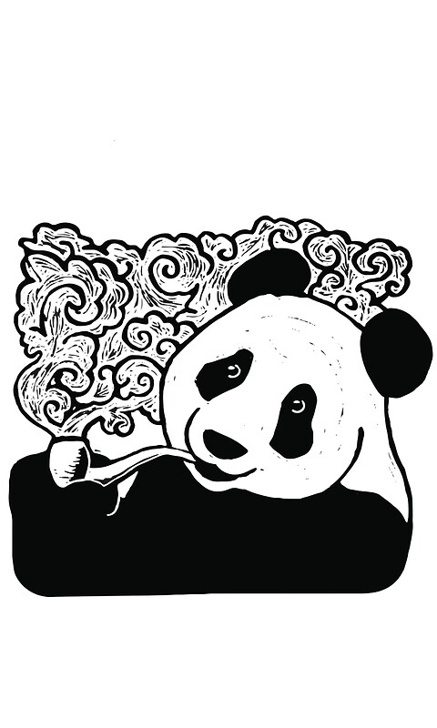 "Pipe Smoking Panda" Metal Prints by CuccuCollective | Redbubble