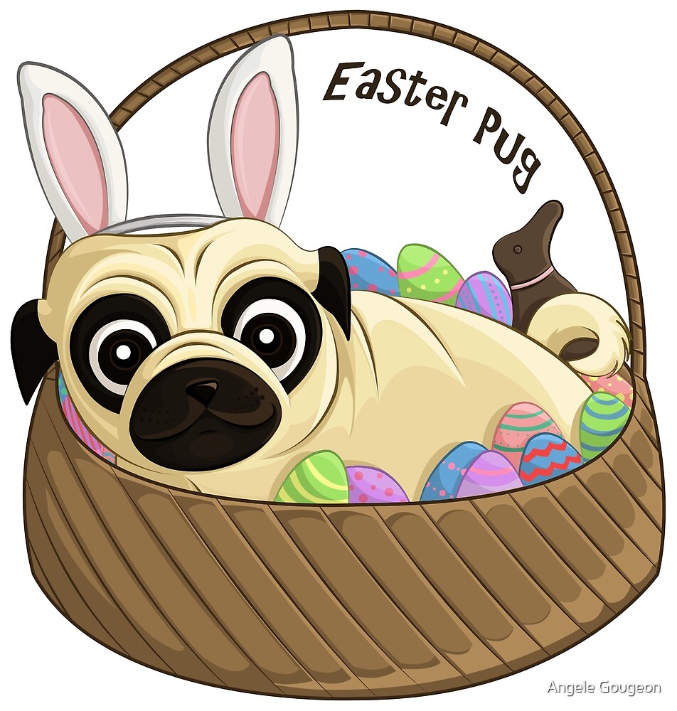 "Easter Pug" by Angele Gougeon | Redbubble