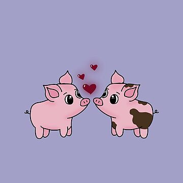 "Piggy Love" Postcard for Sale by daniturtles | Redbubble