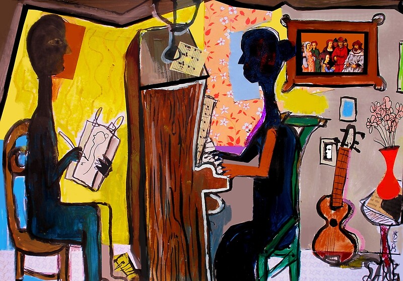 "she played, he drew" by Loui Jover | Redbubble