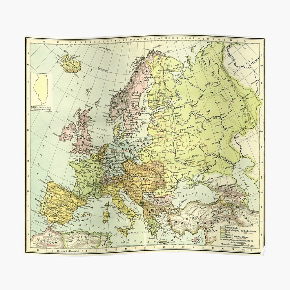 1918 Map Of Europe Central - Map