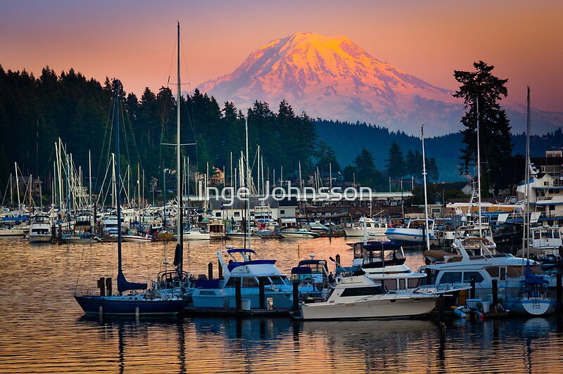 "Gig Harbor Sunset" by Inge Johnsson | Redbubble