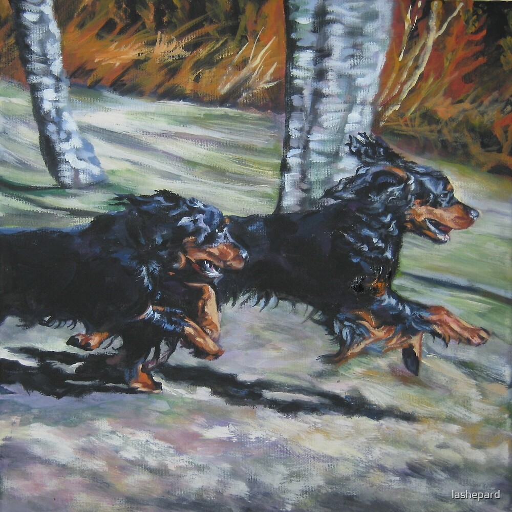 «Gordon Setter Fine Art Painting» de lashepard | Redbubble