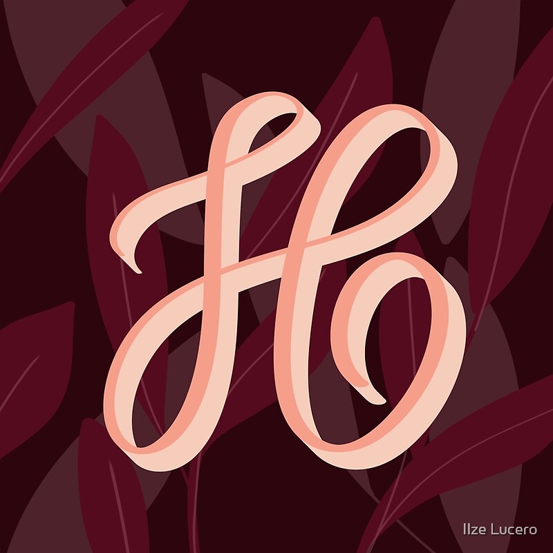 "H- creative monogram scripted lettering of letter h" by Ilze Lucero ...