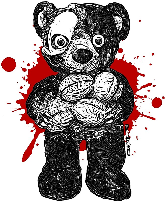 "UndeadTeds "Brain Collector" Zombie Teddy Digital Art" by UndeadTeds ...