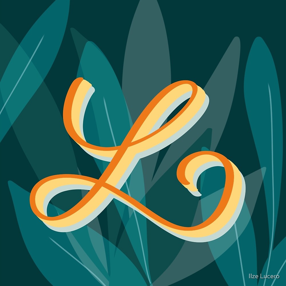 "L- creative monogram scripted lettering of letter l" by Ilze Lucero ...