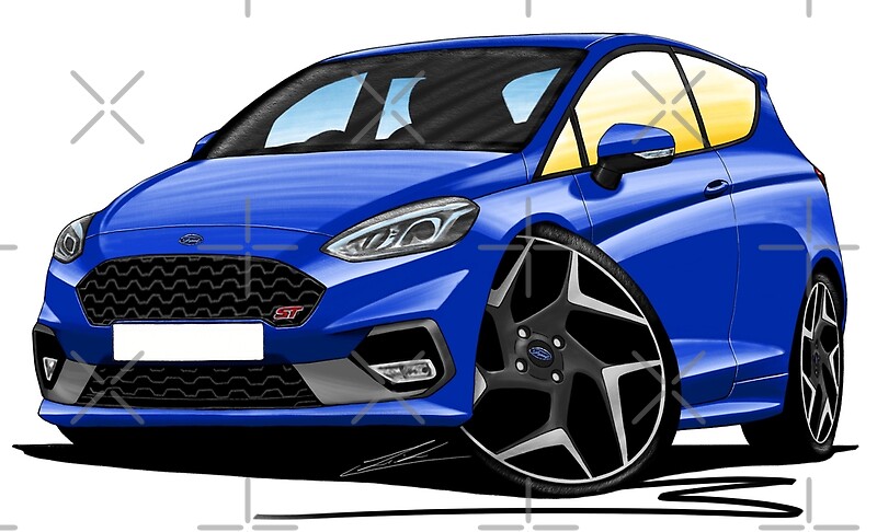 "Ford Fiesta ST (Mk8) - Caricature Car Art" by yeomanscarart | Redbubble